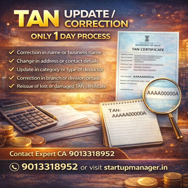 TAN Correction Online - Step-by-Step Guide [2026] Best C.A